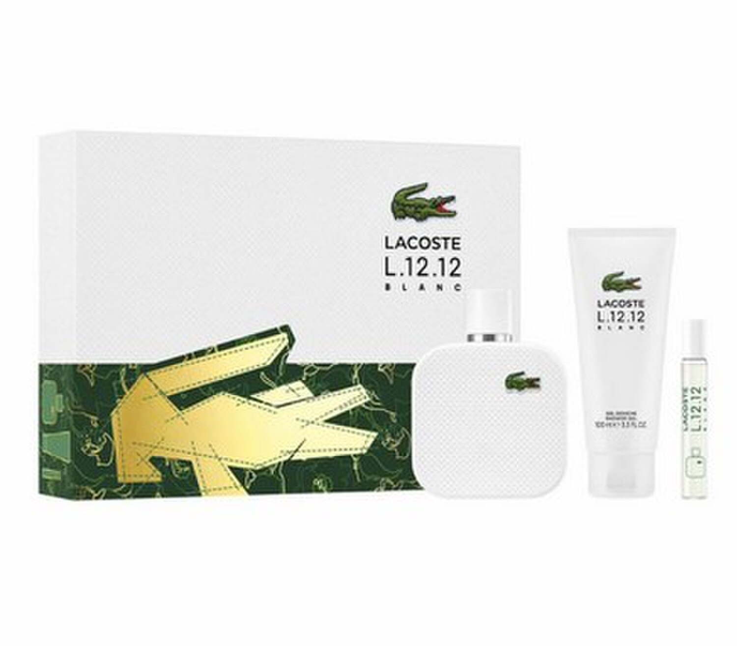 Lacoste L.12.12 Blanc EDT 3PC Men Set (Hard Box)