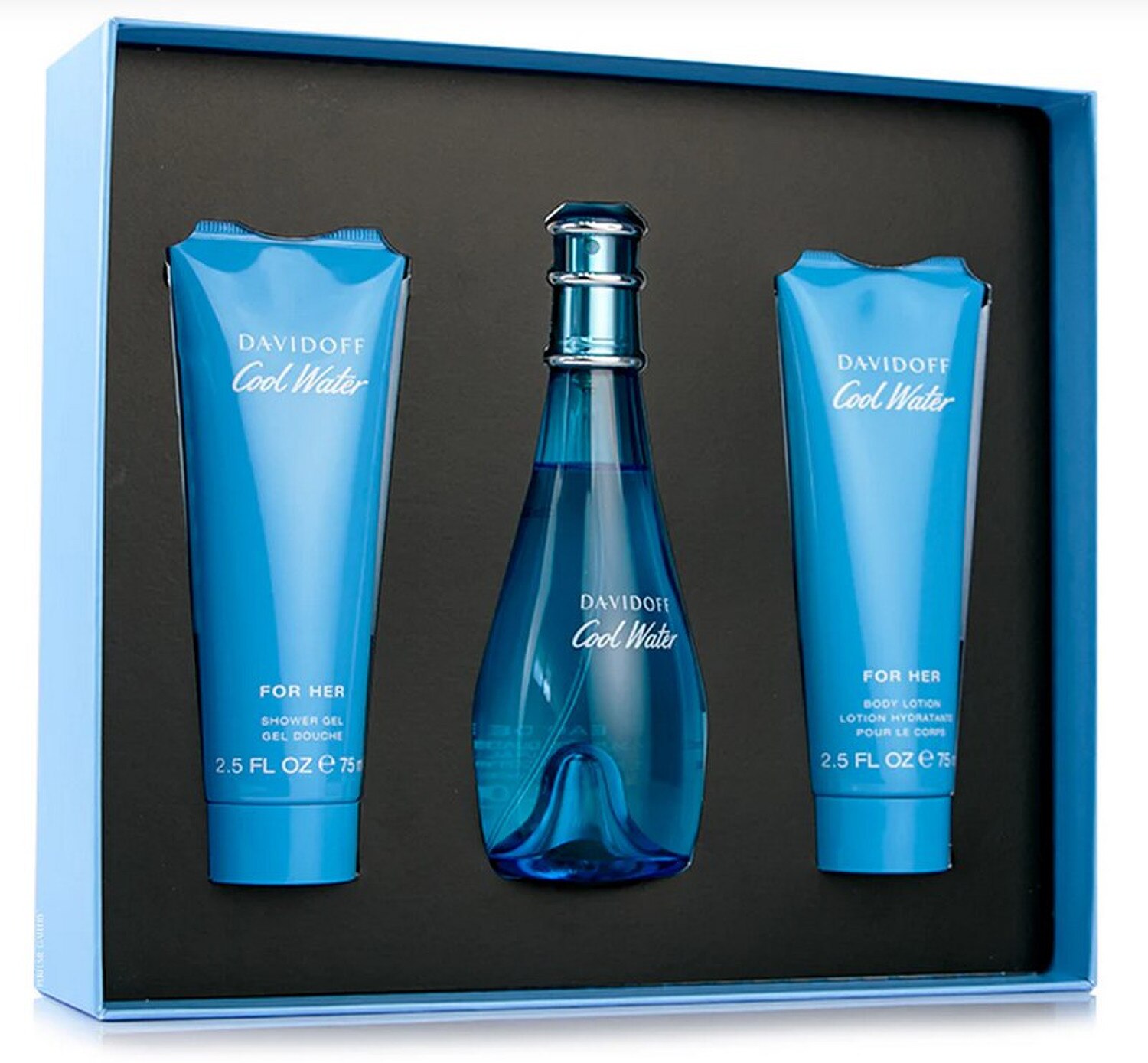 Davidoff Cool Water 3PC Women Set New UPC (Hard Box)